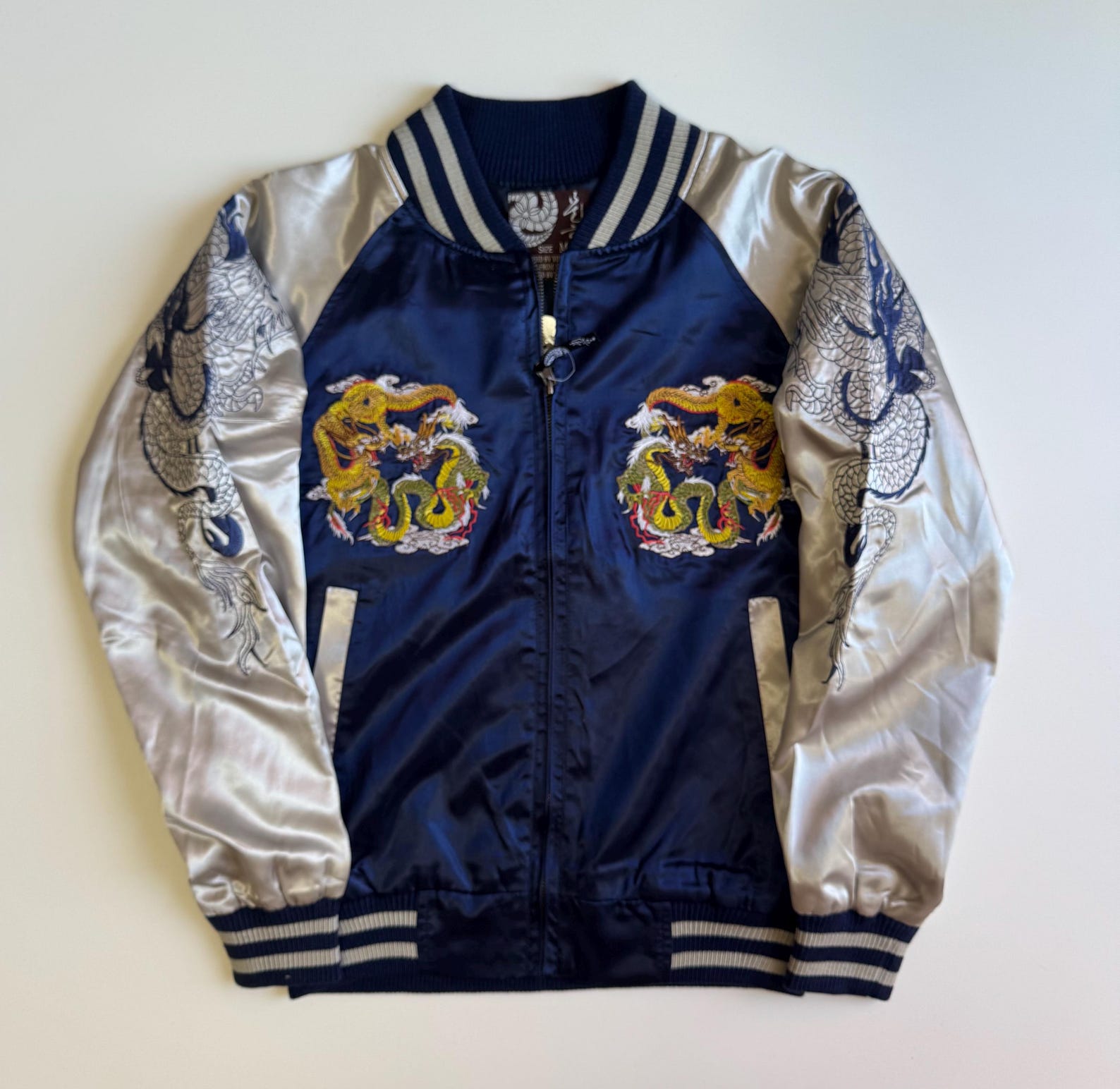 Badass Japanese Yakuza Mafia Twin Dragon Japan Sukajan | Embroidered ...