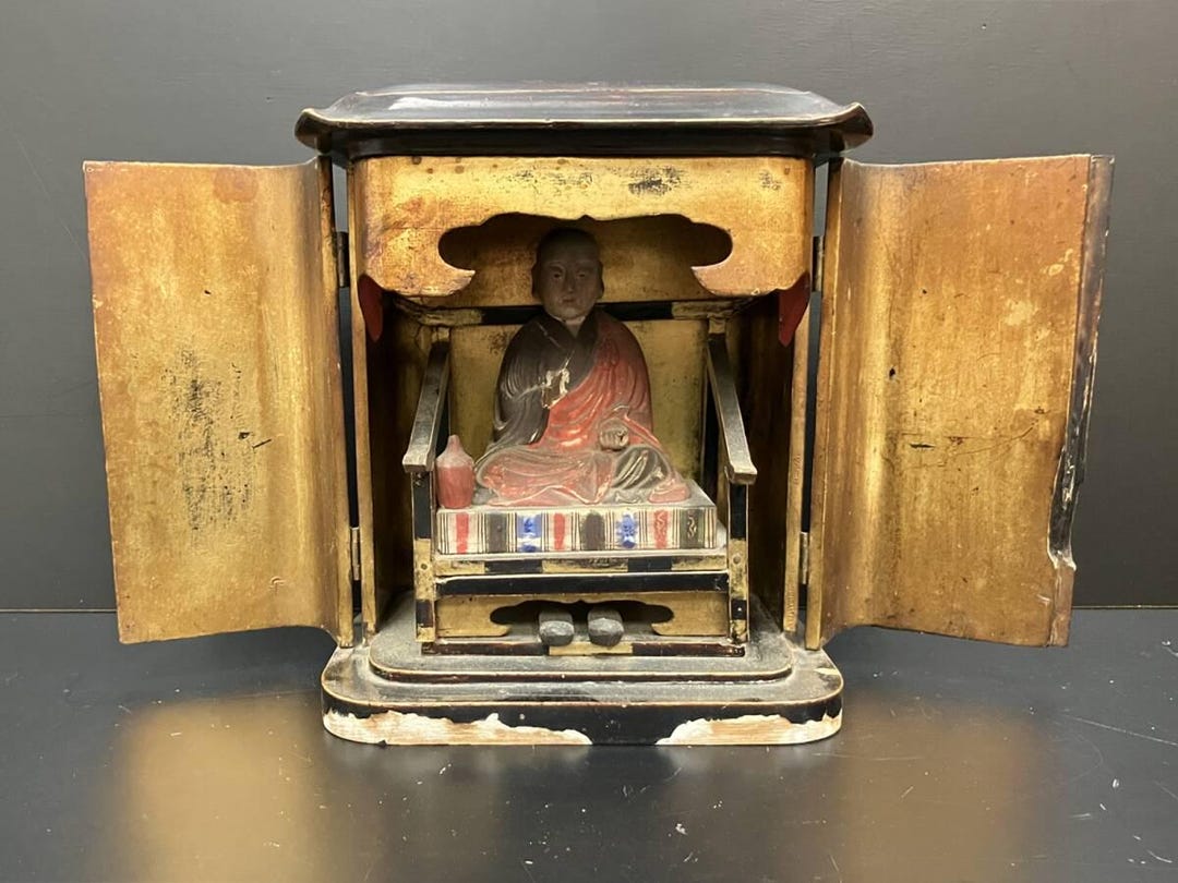 Japanese Kōbō Daishi Zushi Altar – Portable Butsudan Shrine With Hand ...