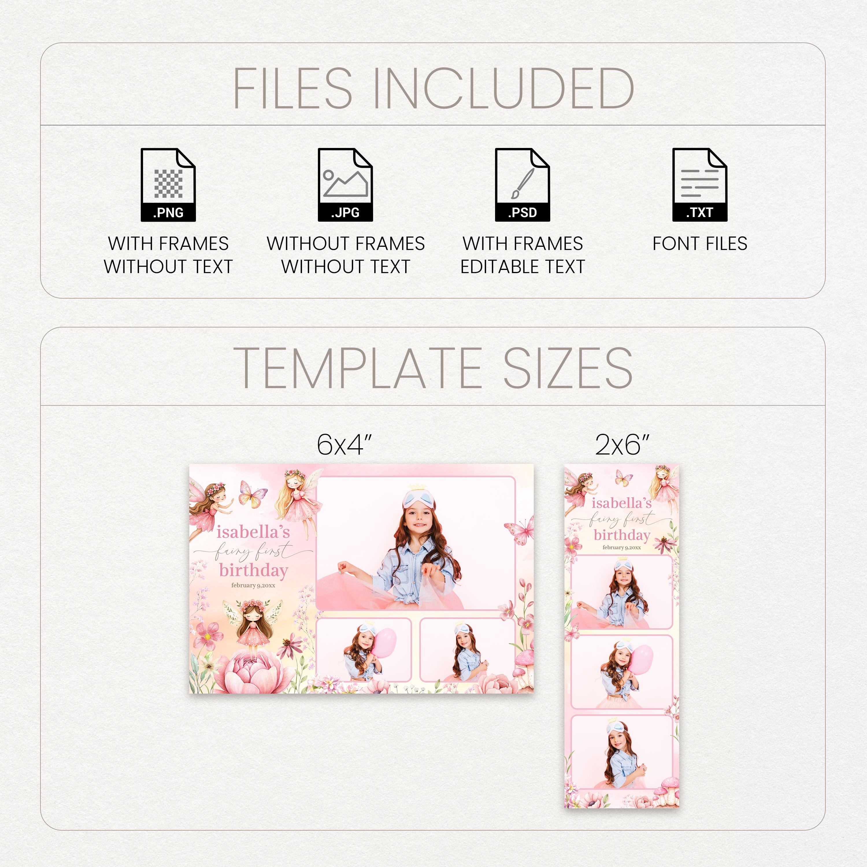 Whimsical Fairy Photobooth Template Enchanted Pastel Frame Editable ...