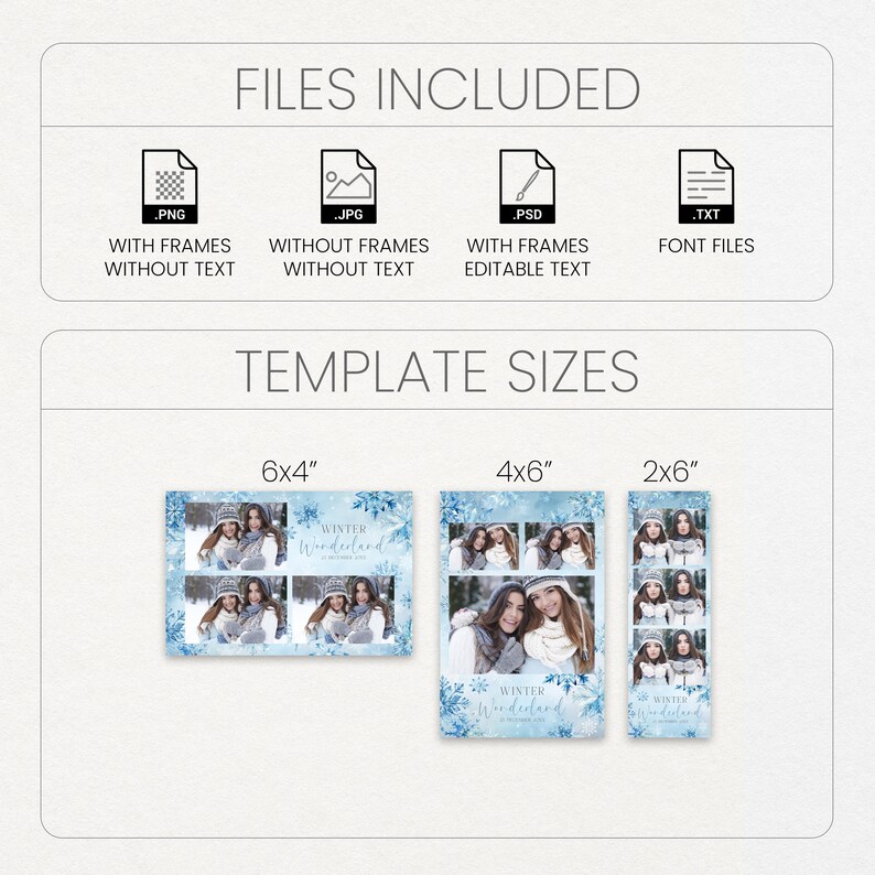 Winter Wonderland Photo Booth Template Christmas Snowflake Overlay ...