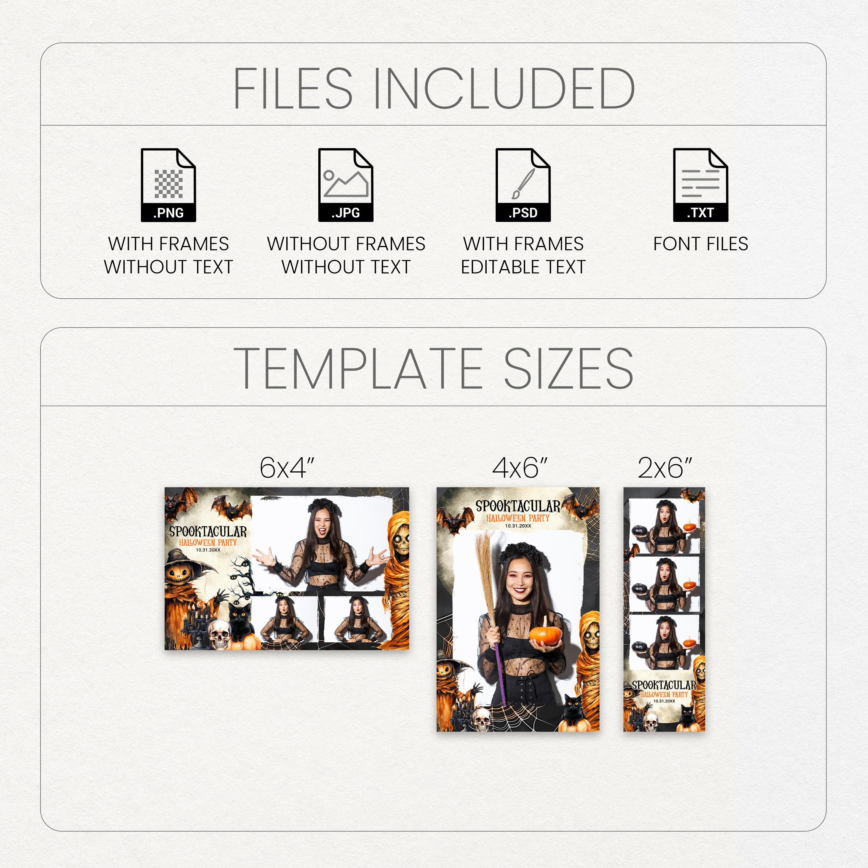 Spooktacular Halloween Photobooth Template Rustic Ghosts and Mummy ...