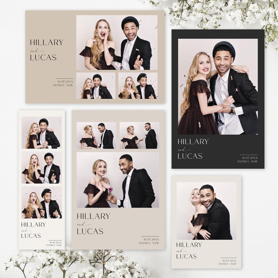 Minimal Beige Photobooth Template Elegant Classic Wedding Photo Booth ...
