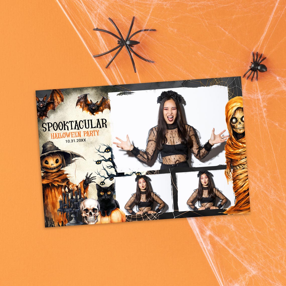 Spooktacular Halloween Photobooth Template Rustic Ghosts and Mummy ...