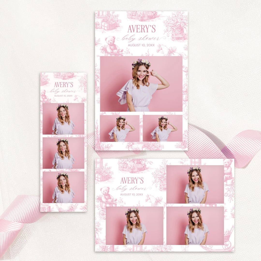 Toile Baby Shower Photobooth Template French Toile De Jouy Photo Booth ...