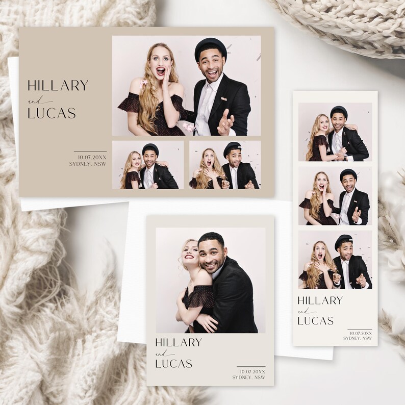 Minimal Beige Photobooth Template Elegant Classic Wedding Photo Booth ...