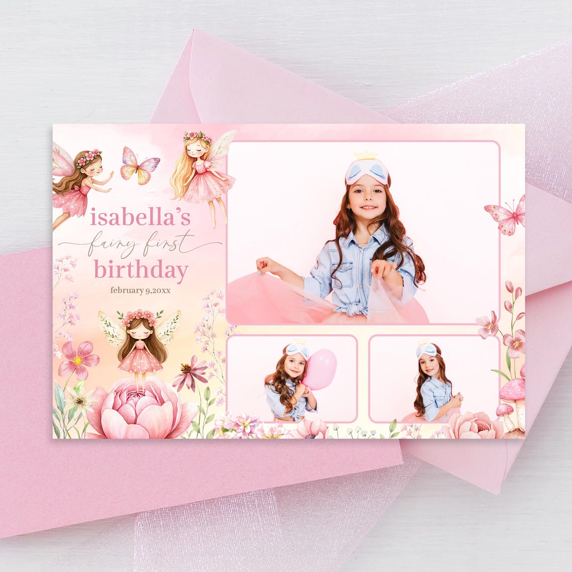 Whimsical Fairy Photobooth Template Enchanted Pastel Frame Editable ...