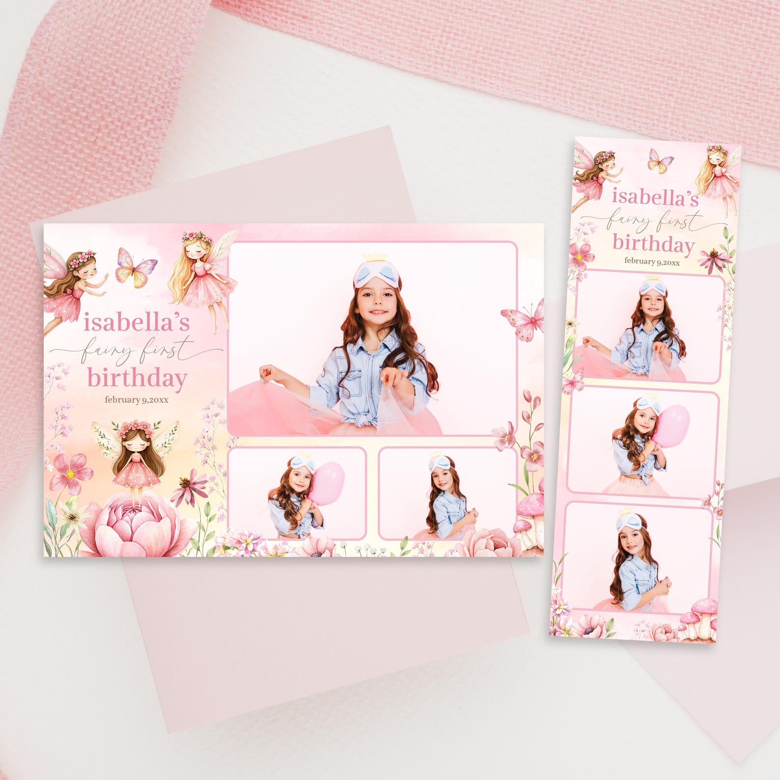 Whimsical Fairy Photobooth Template Enchanted Pastel Frame Editable ...