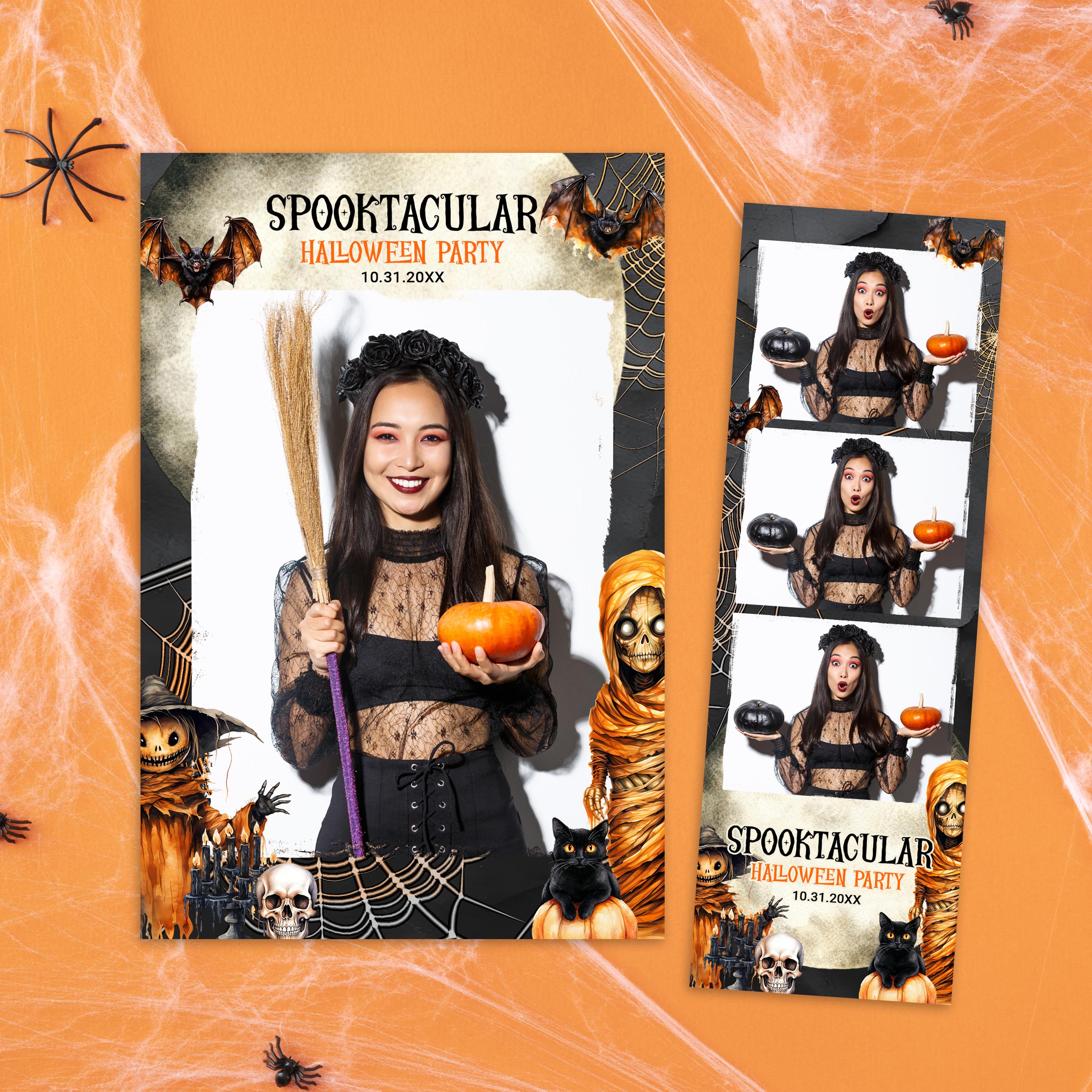 Spooktacular Halloween Photobooth Template Rustic Ghosts and Mummy ...