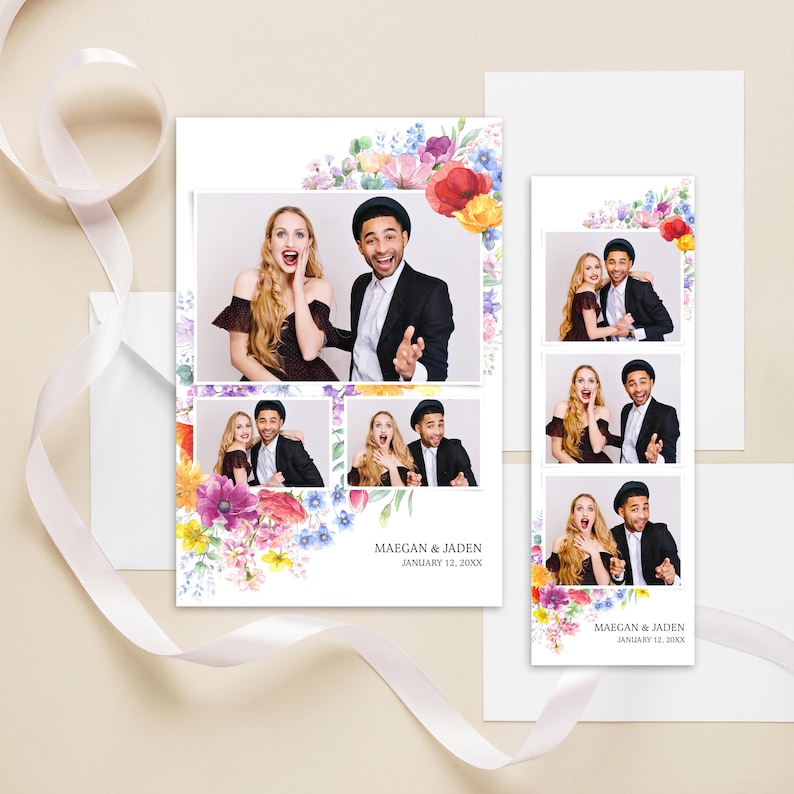 Lush Wildflowers Photobooth Template Wedding Photo Booth Template ...