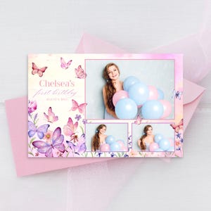Pastel Butterfly Photobooth Template Enchanted Frame Editable Whimsical ...