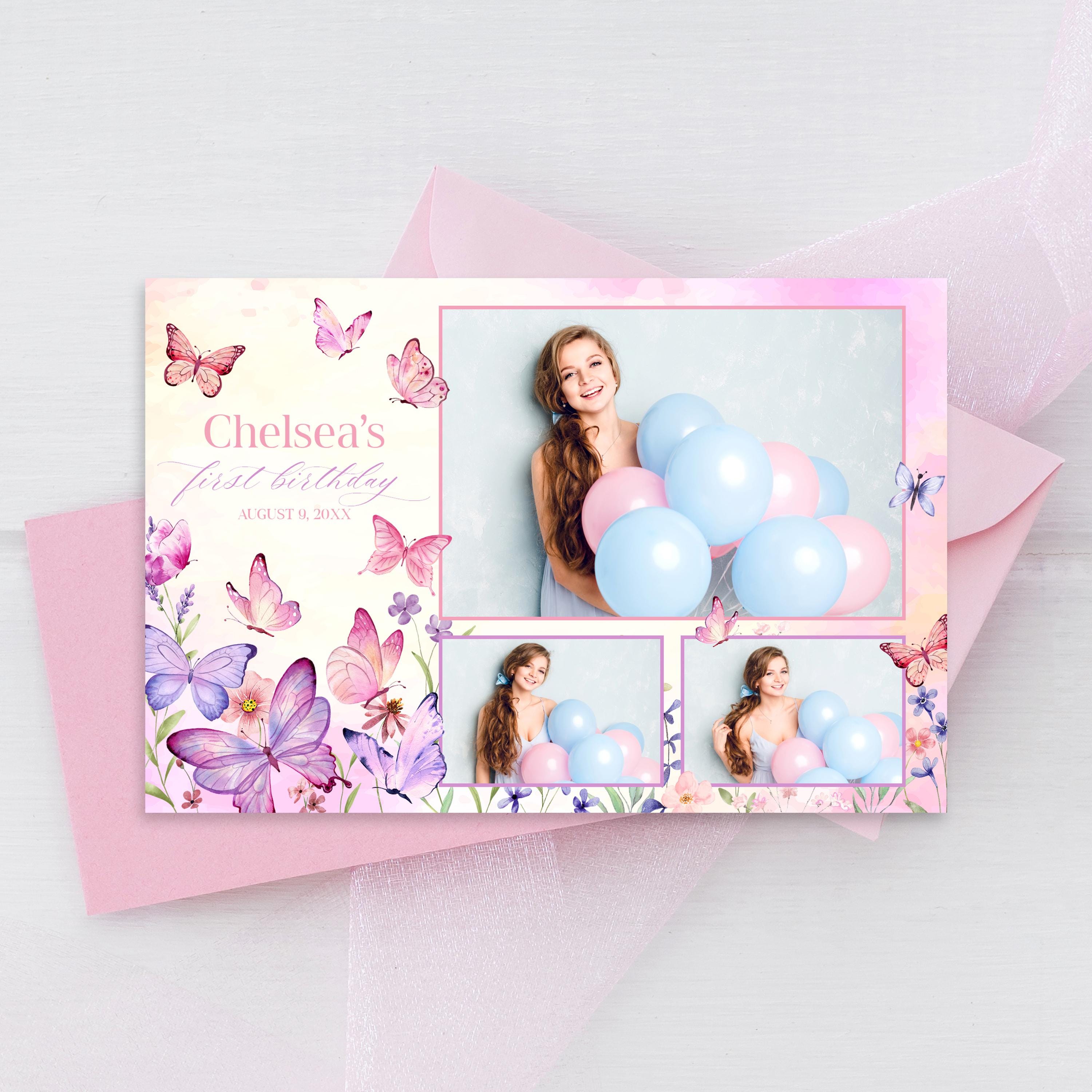 Pastel Butterfly Photobooth Template Enchanted Frame Editable Whimsical ...