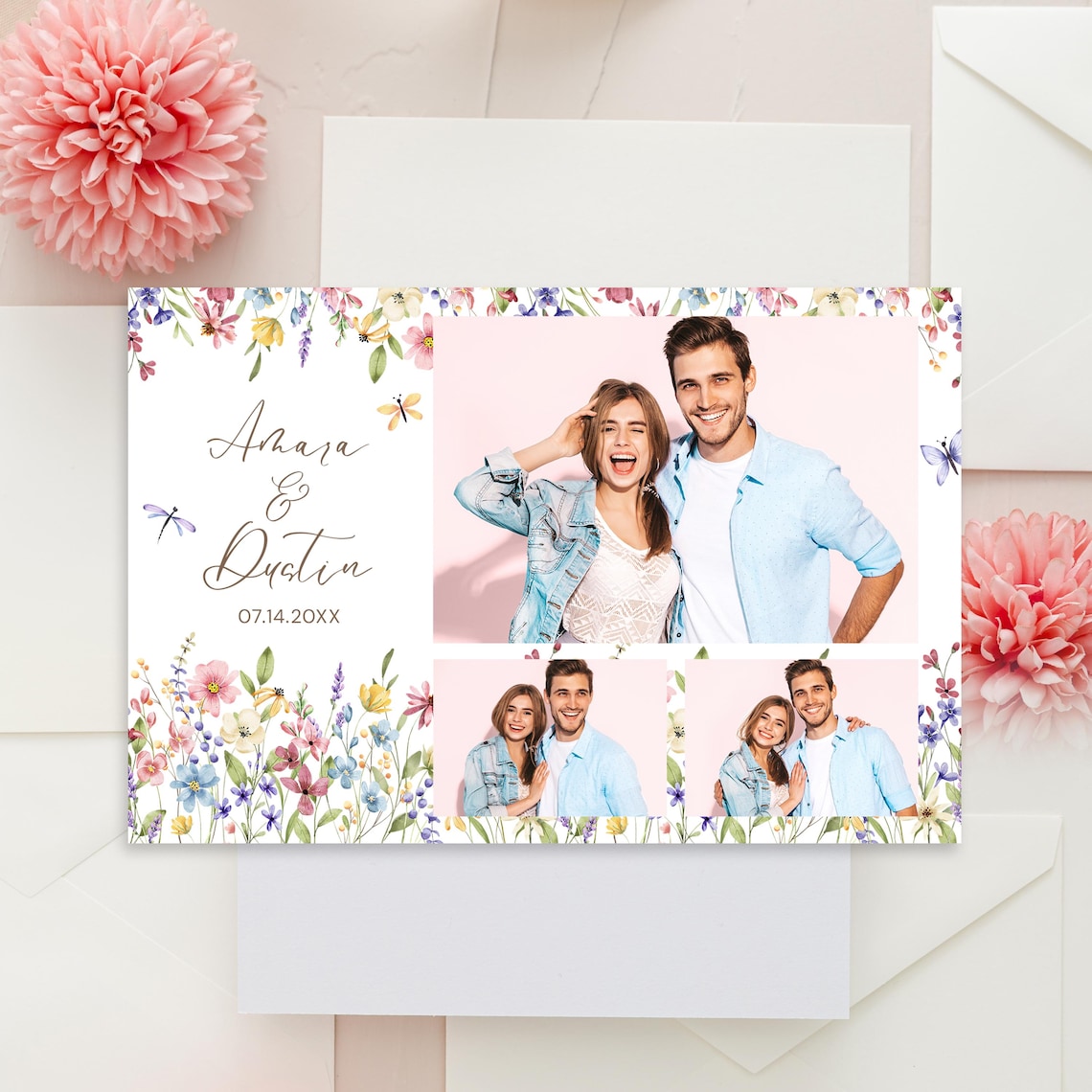 Spring Wildflowers Photobooth Template Wedding Photo Booth Template ...
