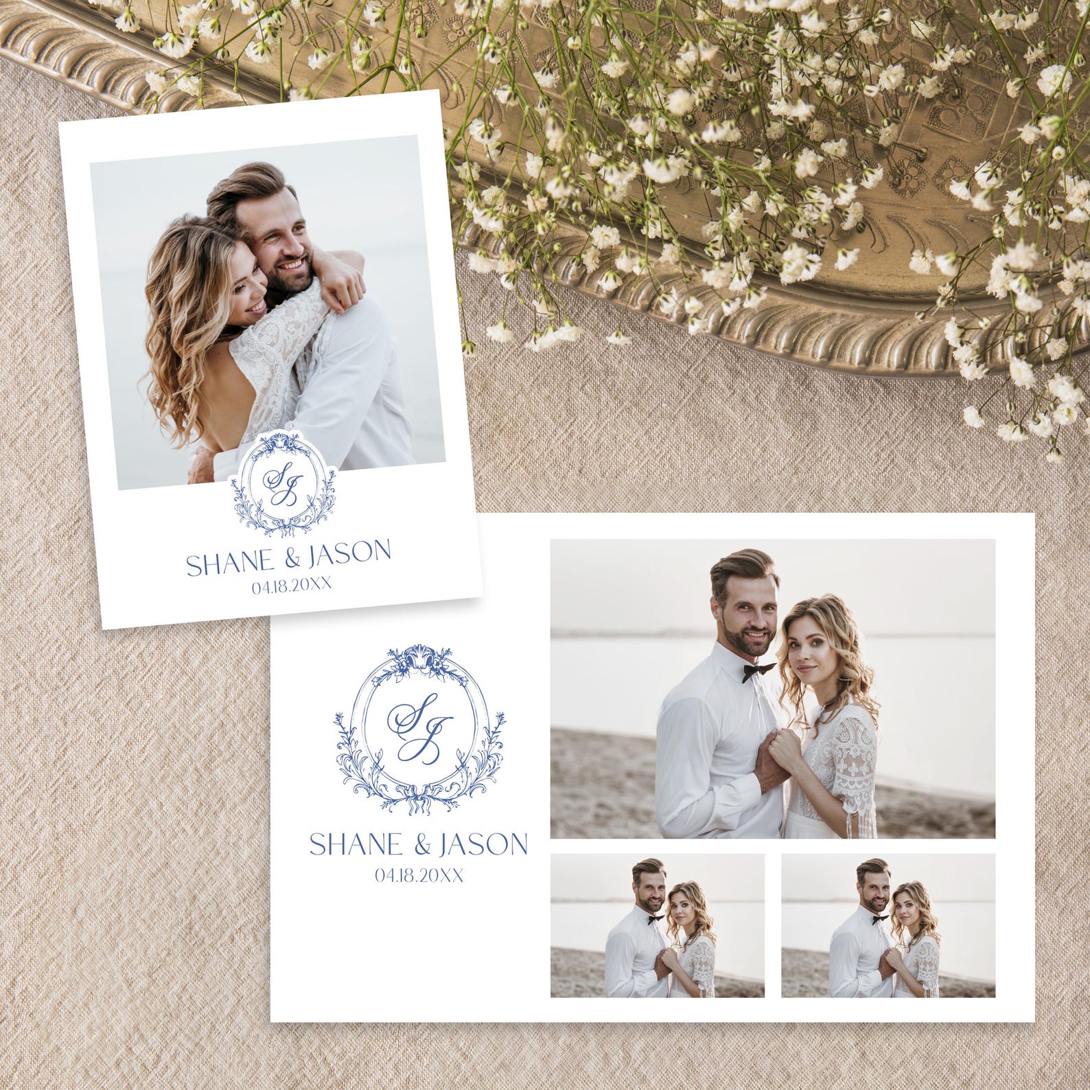 Vintage Crest Photobooth Template Classic Monogram Photo Booth Overlay ...