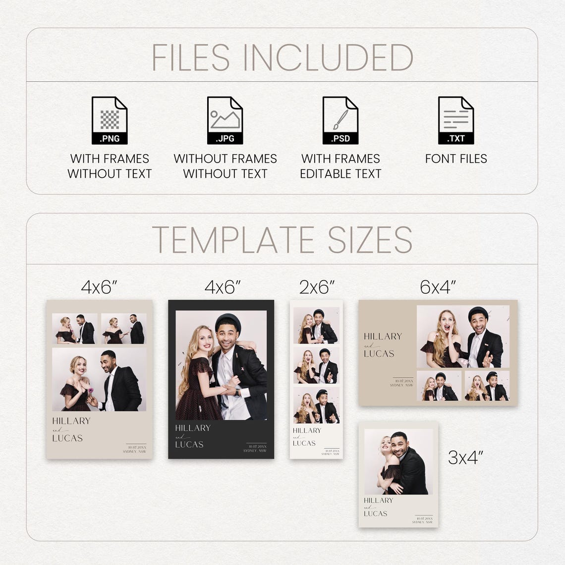 Minimal Beige Photobooth Template Elegant Classic Wedding Photo Booth ...