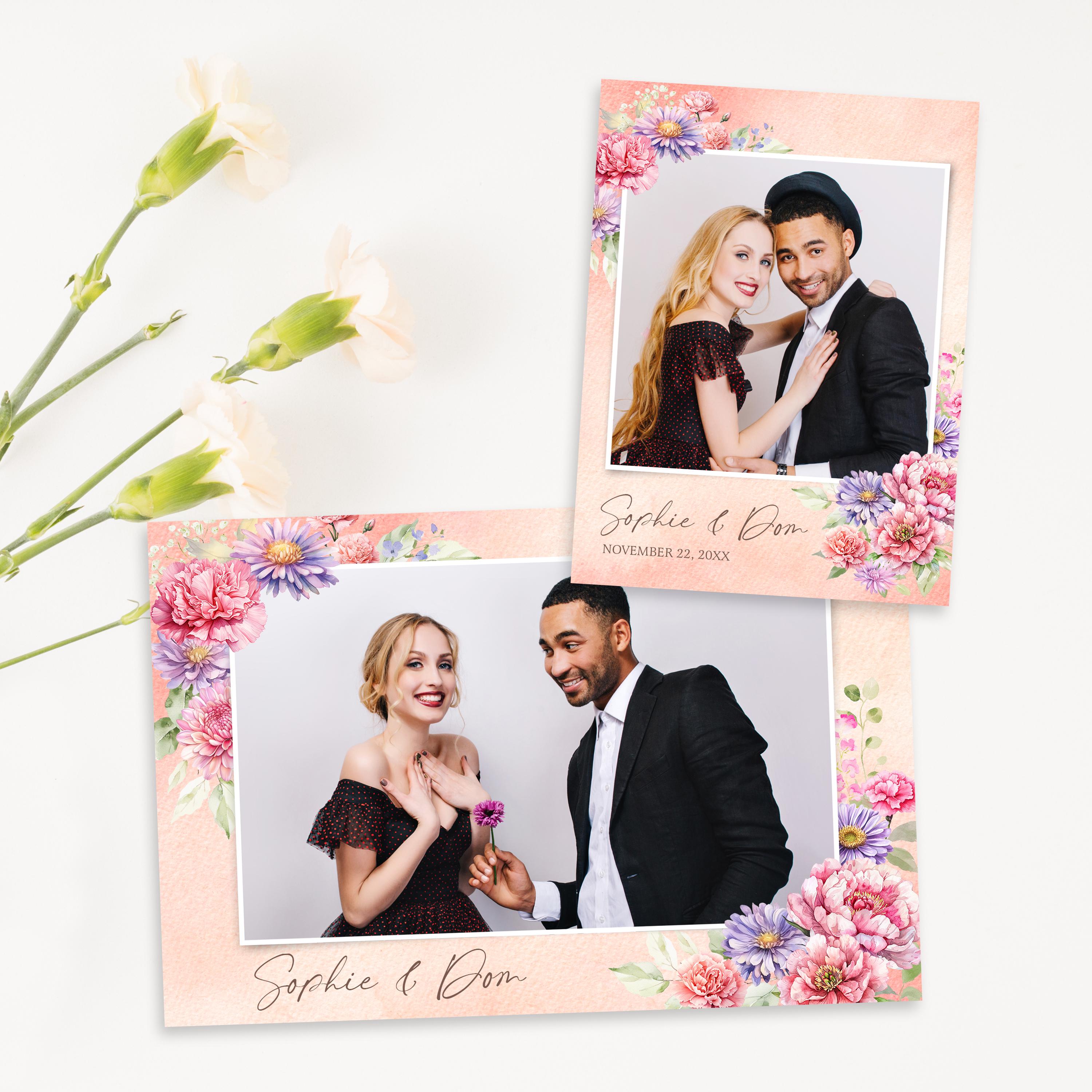 Spring Garden Photobooth Template Watercolor Floral Wedding Photo Booth ...