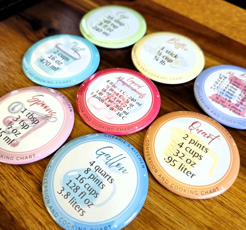 Personalized Kitchen Conversion Chart Magnets, Custom Cooking and ...