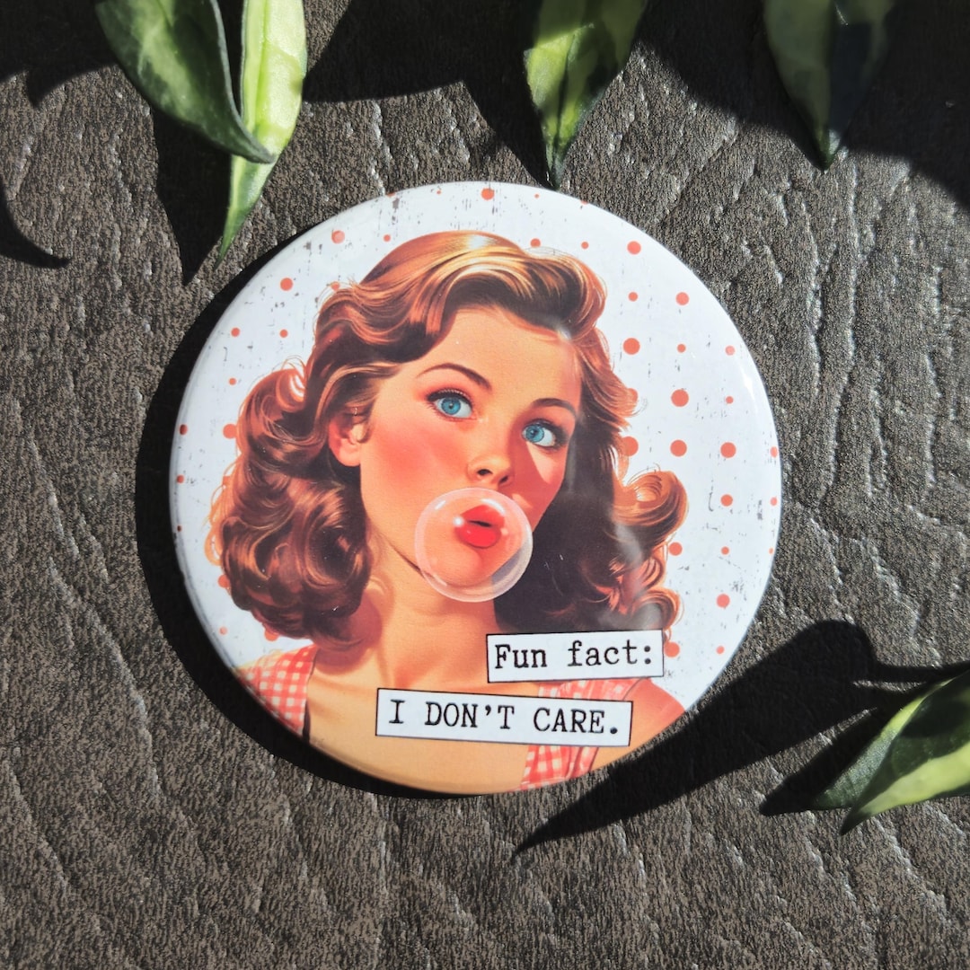 Fun Fact I Don't Care Magnet | Snarky, Sassy, Sarcastic, Humor, Vintage ...