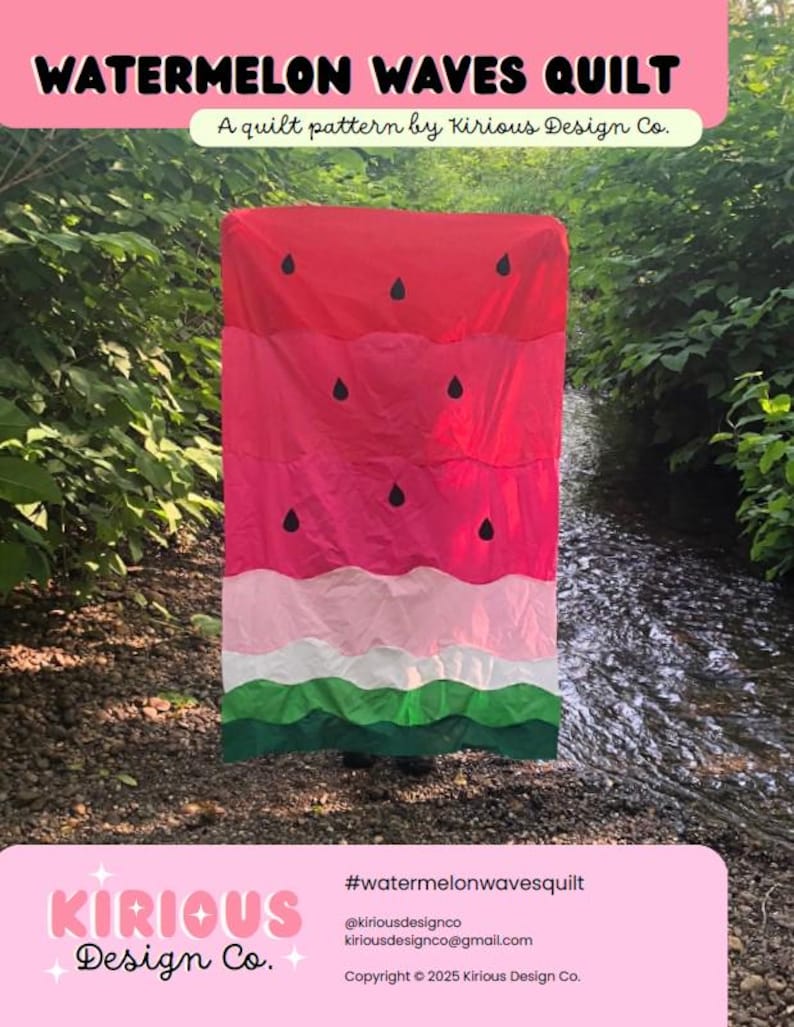 Watermelon Waves Quilt Pattern PDF: Beginner Summer Quilt (digital ...