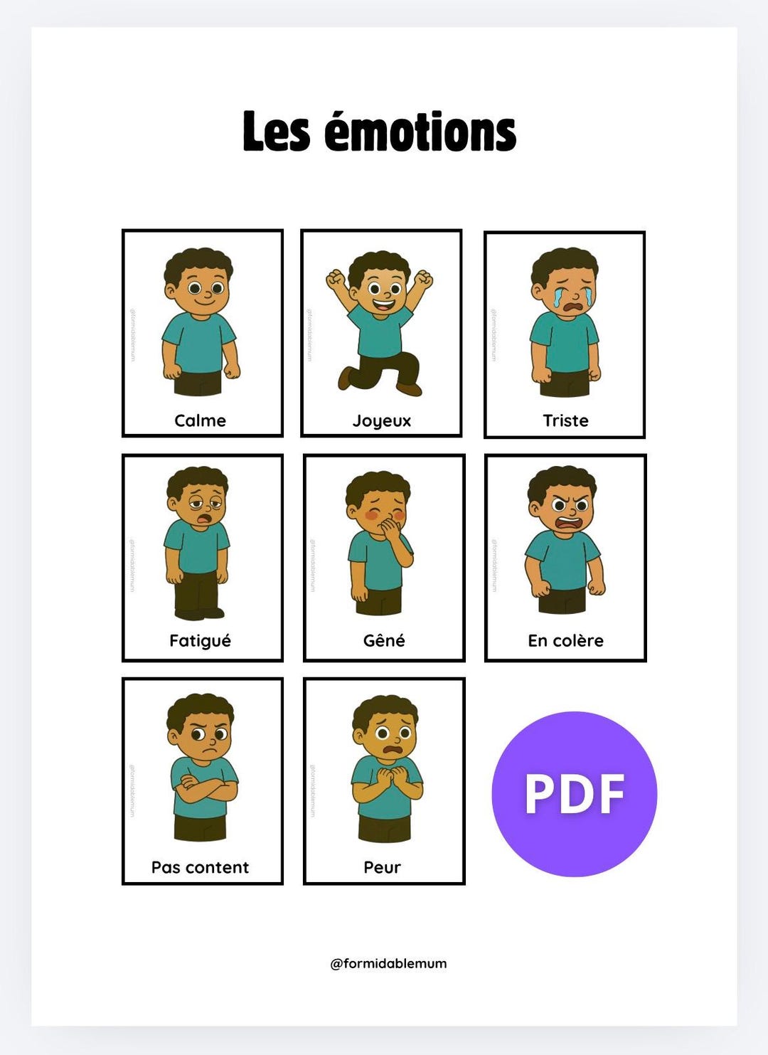Emotions Chart for Autistic Children - 8 Printable Cards for ASD ...