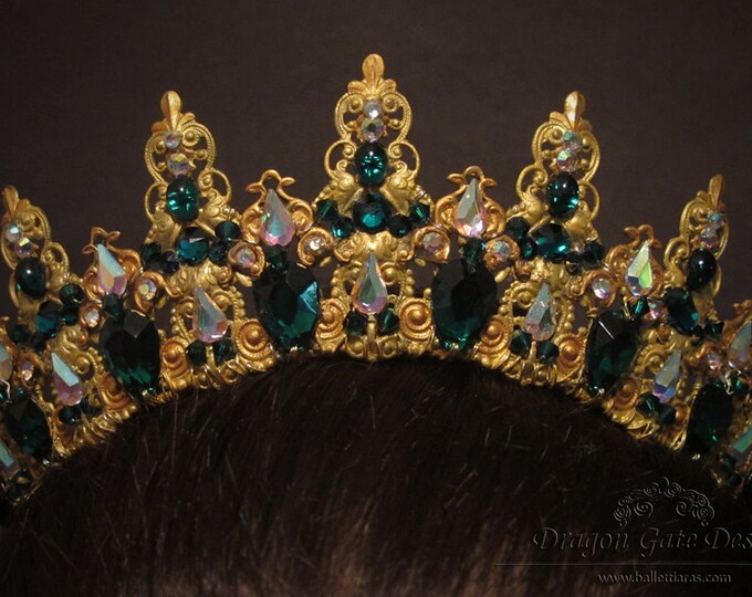 Queen Tiara in Emerald and Gold - Etsy