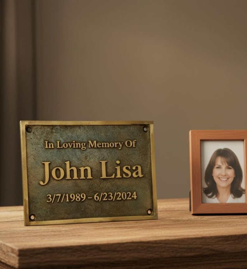 Custom Memorial Brass Plaque – Personalized Cast Brass Name Plate ...