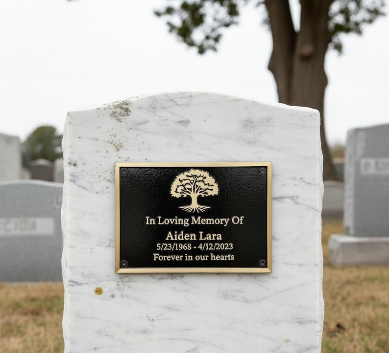 Custom Bronze Memorial Plaque – Personalized Grave Marker, Weatherproof ...
