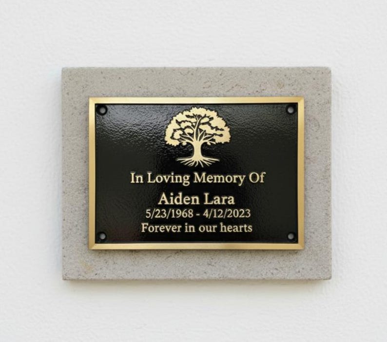 Custom Bronze Memorial Plaque – Personalized Grave Marker, Weatherproof ...