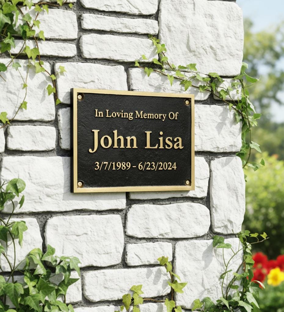 Custom Memorial Brass Plaque – Personalized Cast Brass Name Plate ...