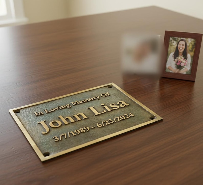 Custom Memorial Brass Plaque – Personalized Cast Brass Name Plate ...