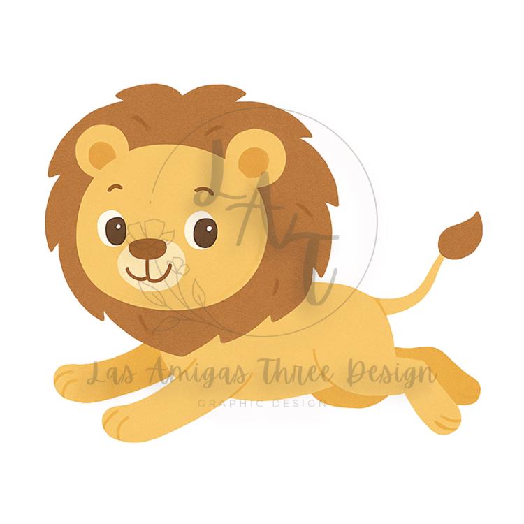 Cute Cartoon Lion Clipart Collection - Perfect for Jungle Nursery Decor ...