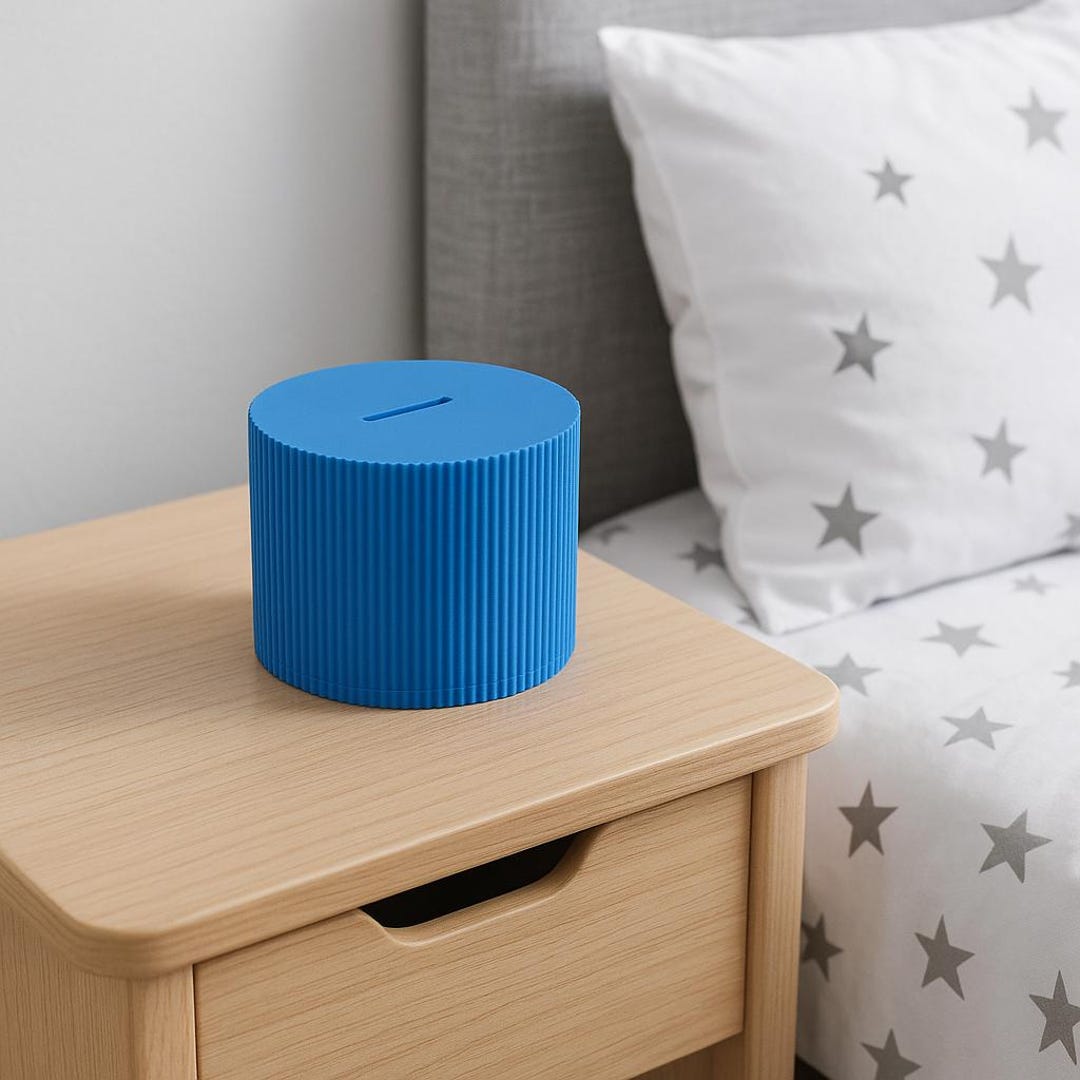 Modern Minimalist Coin Bank – Mustard Yellow | Ribbed Cylinder Money ...