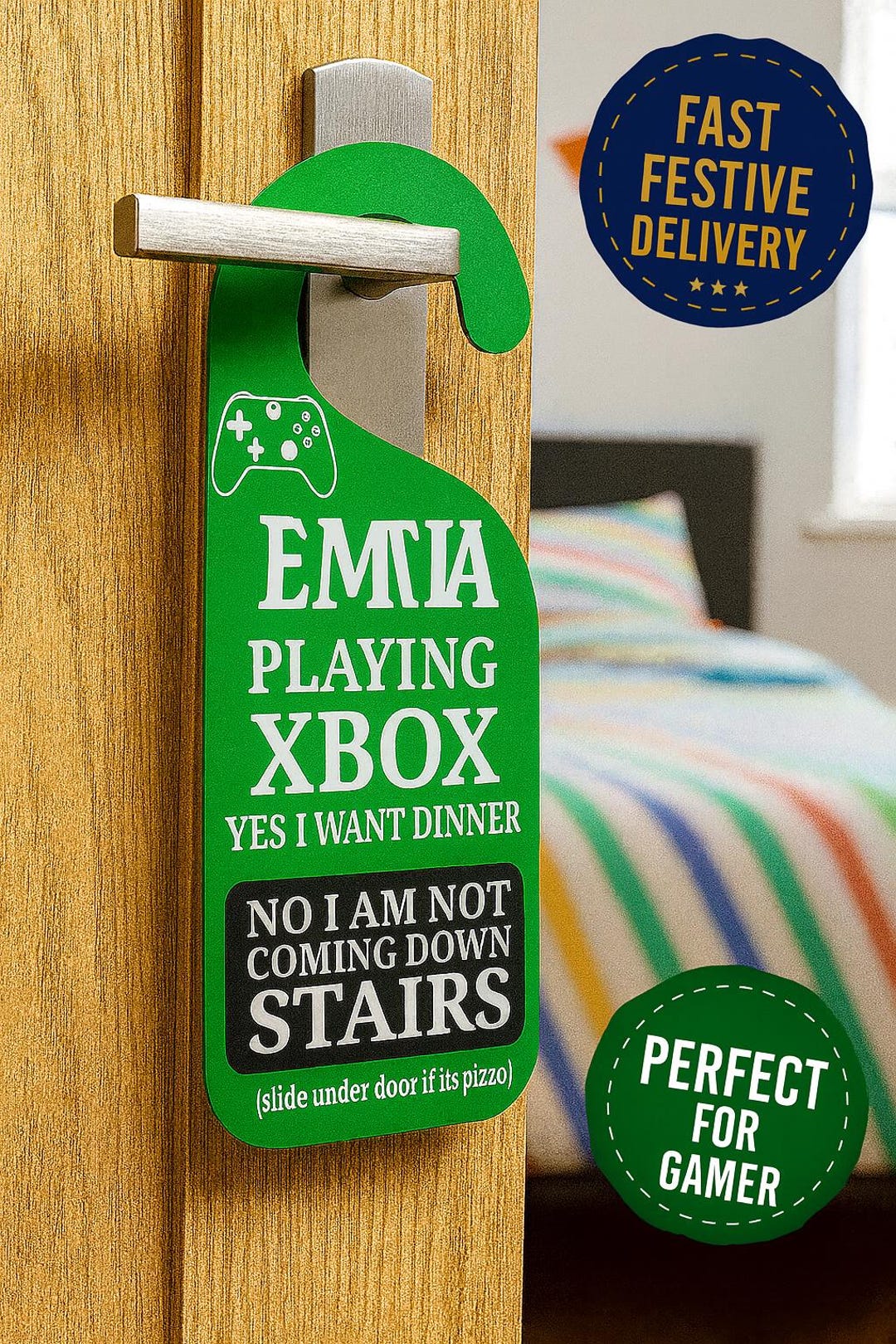 Gaming Door Hanger – Xbox or Playstation Stocking Filler Teen Bedroom ...