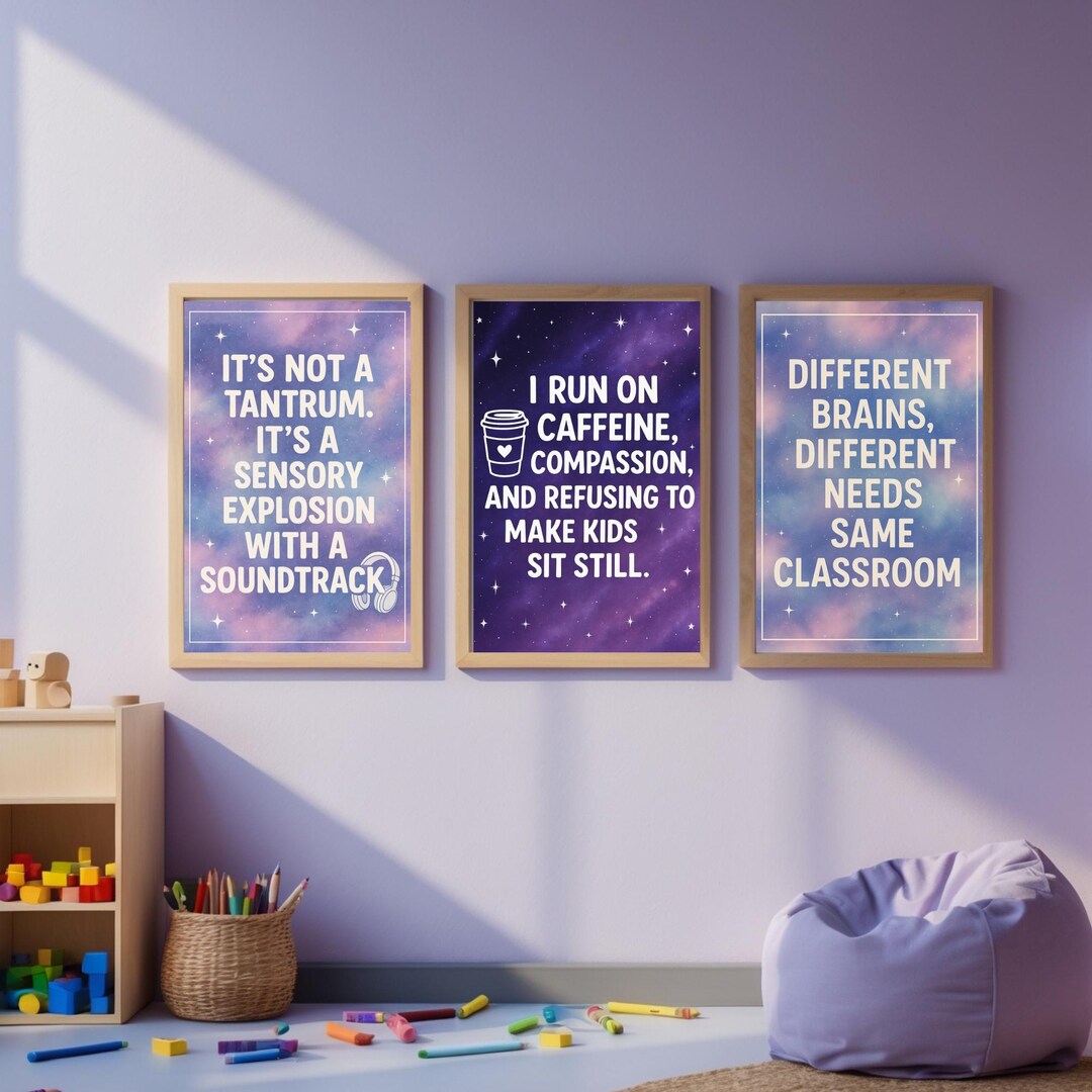 Funny Sensory Classroom Poster Bundle – 3 Printable Posters for ...