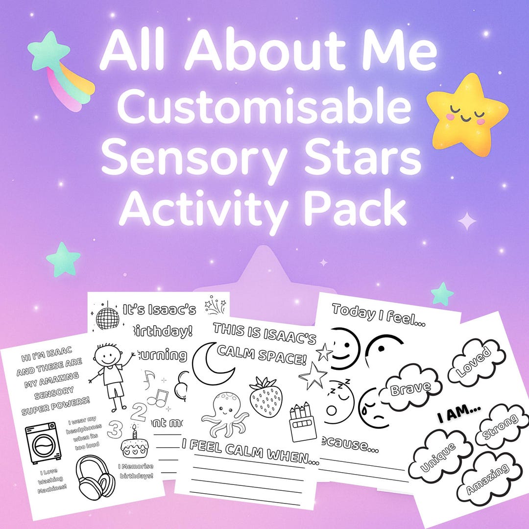 Sensory Stars Activity Pack: Autism Coloring Pages (digital Download ...