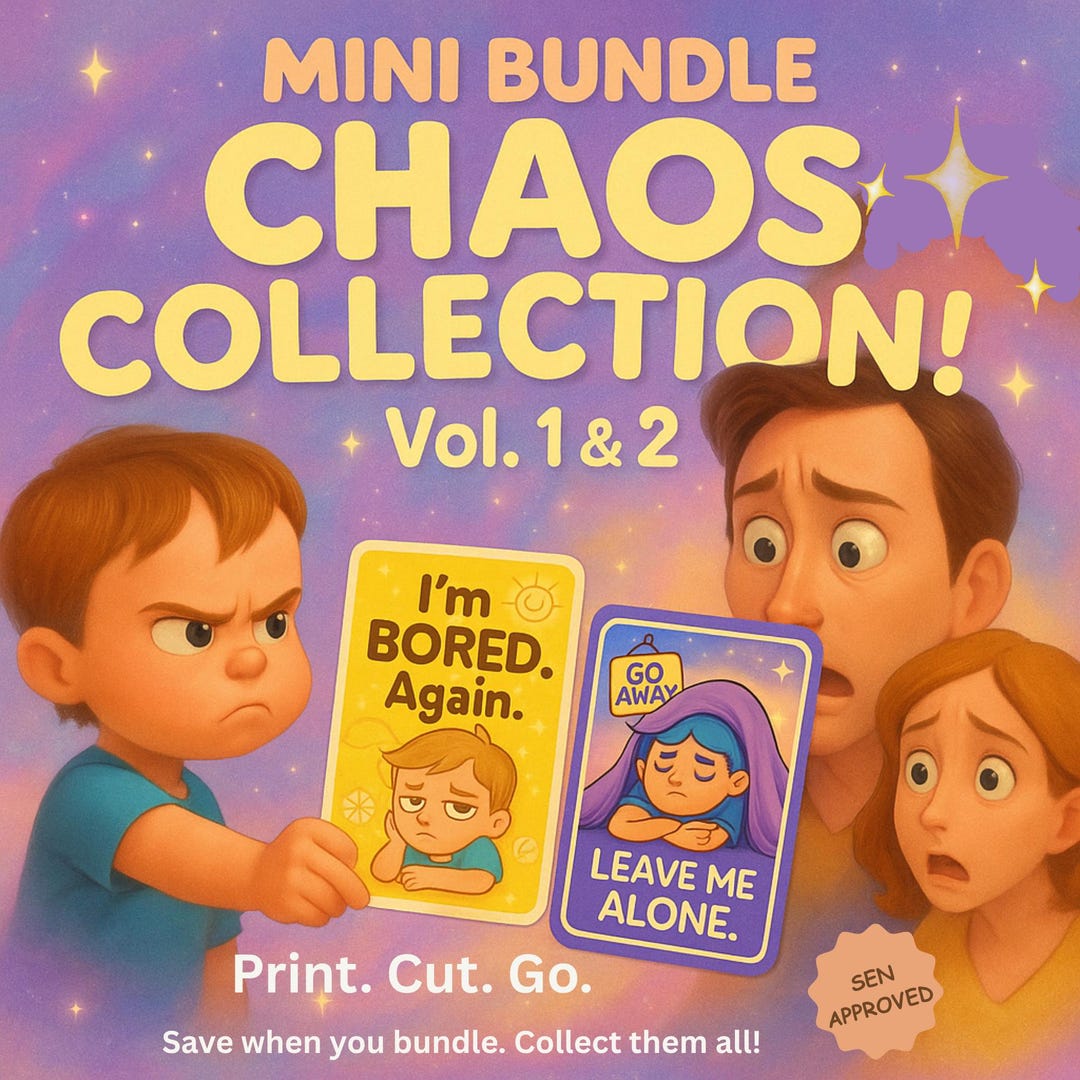 Funny Chaos Talk Cards Mini Bundle: Autism Communication, Sensory Kids ...