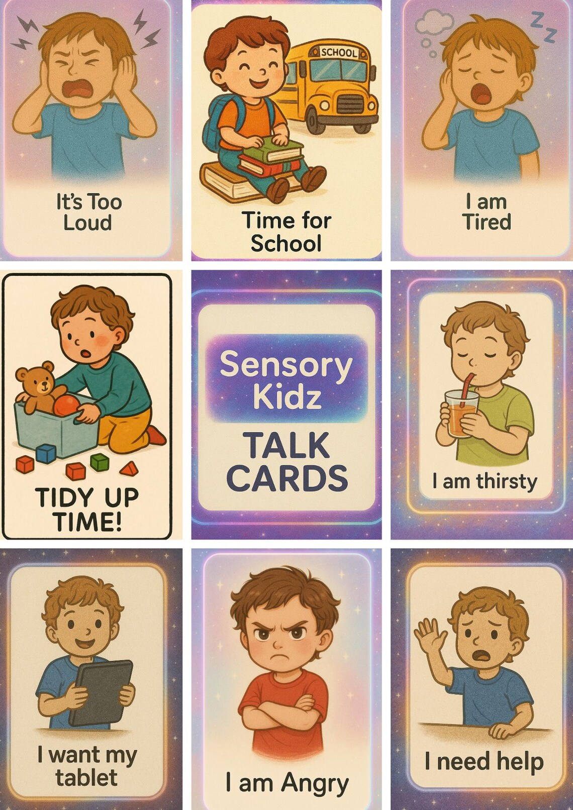 26 Sensory Kidz TALK CARDS – Printable Pecs-style Communication Cards ...