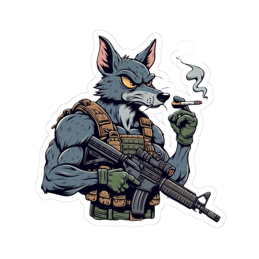 Glossy Tactical Wolf Vinyl Sticker: Laptop, Journal, Window Decal - Etsy
