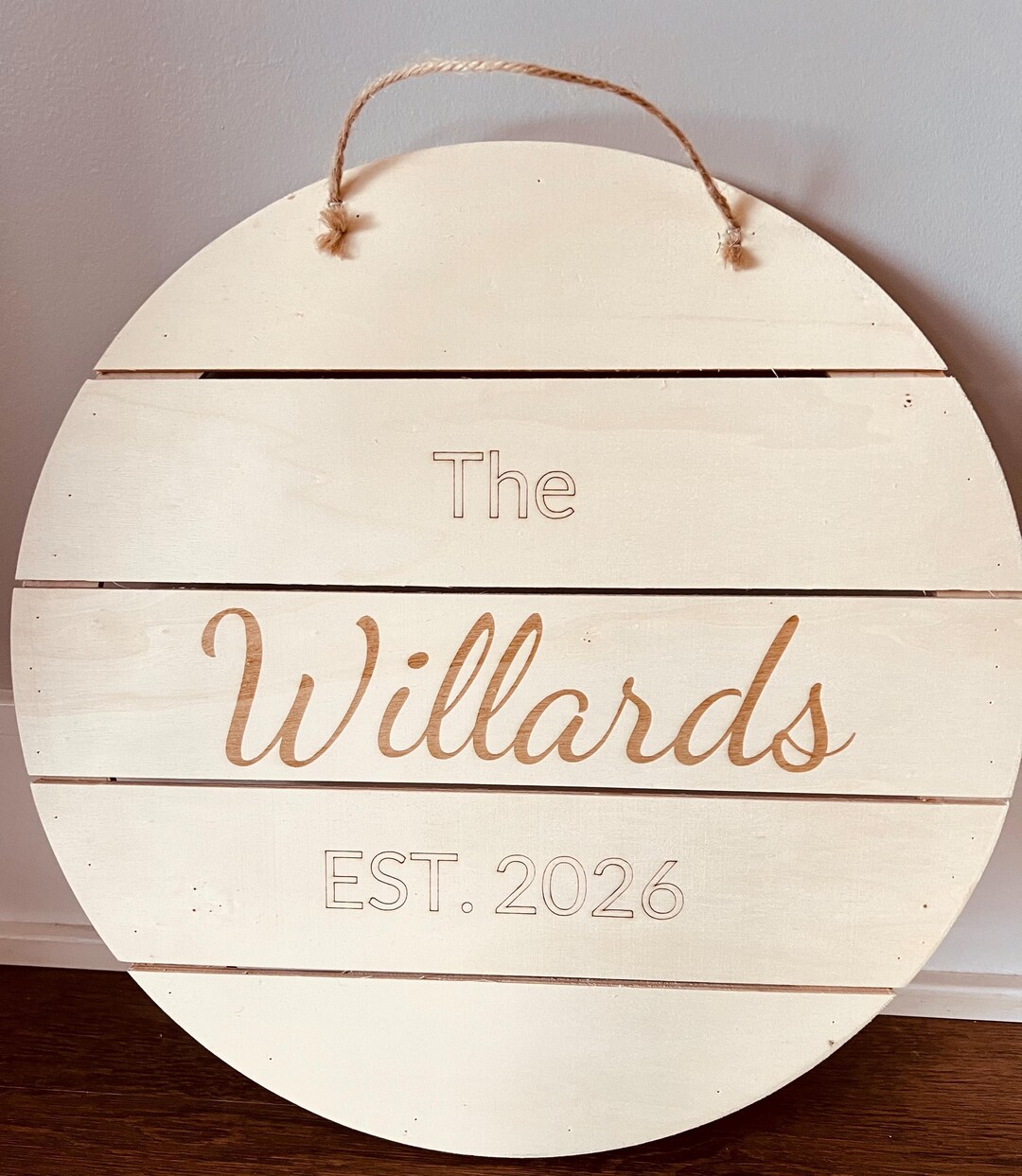 Personalized Family Round Wood Sign - “established” Edition - Etsy