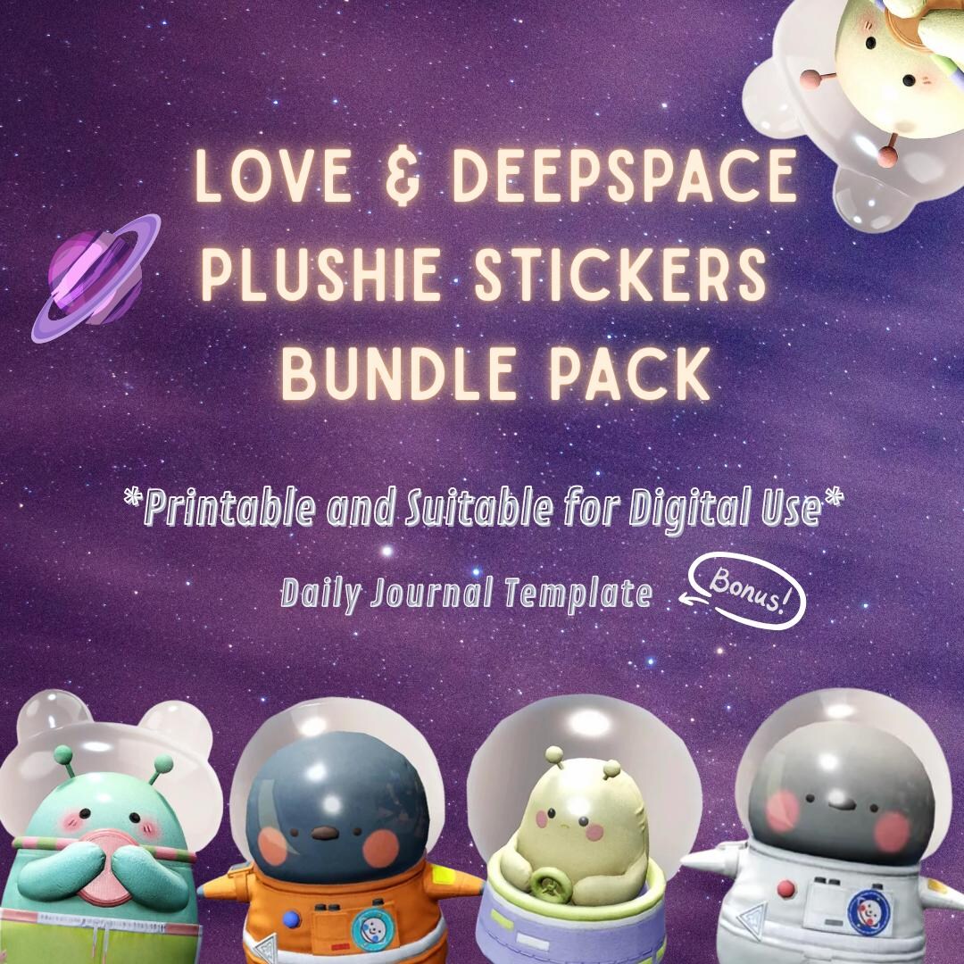Love and Deepspace Plushie Stickers | Printable Kawaii Pngs (digital ...