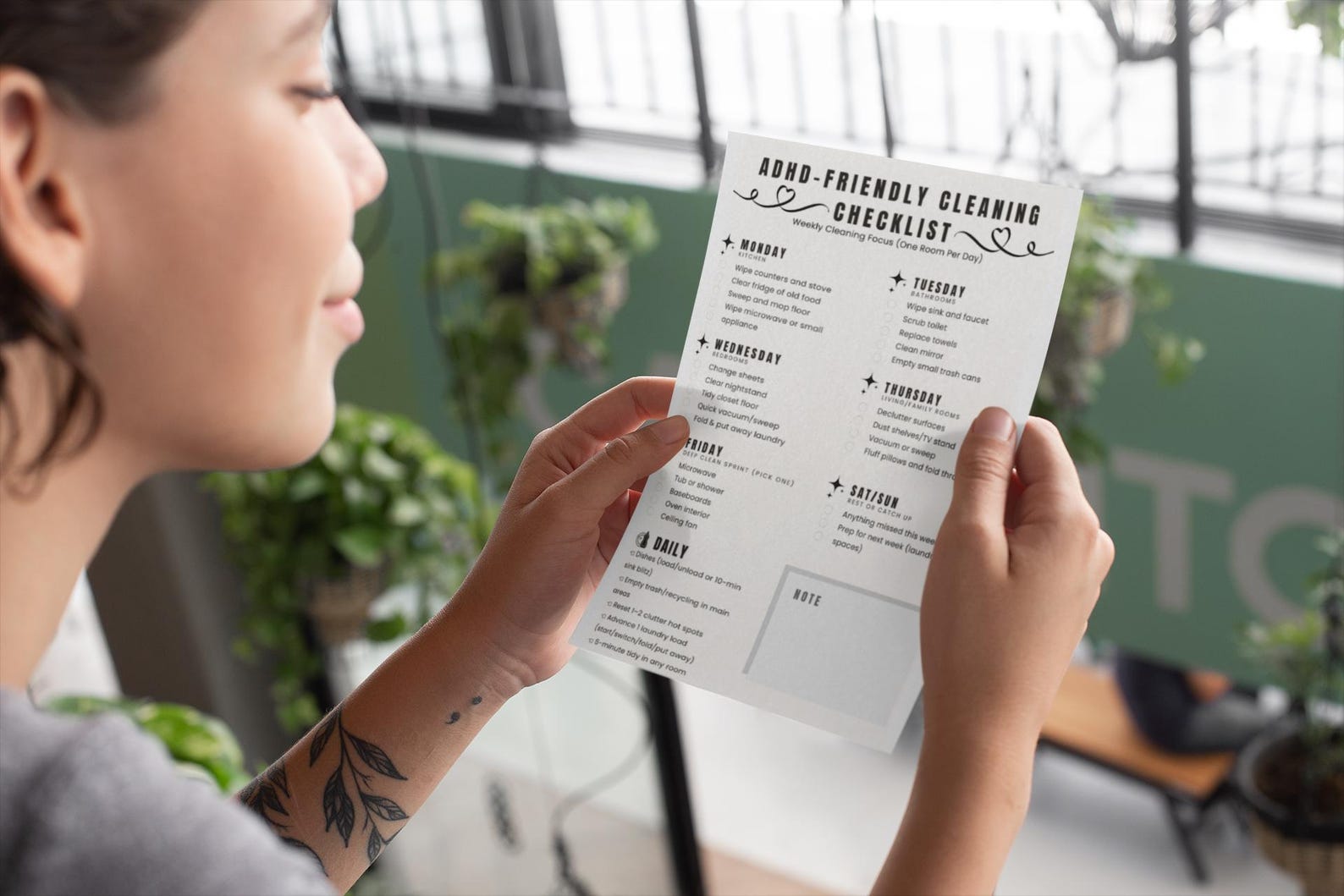 Adhd-friendly Cleaning Checklist – Printable Weekly Chore Chart ...