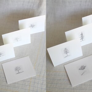Card Set- Trees- Set of 8 Sketch Art Cards - Etsy
