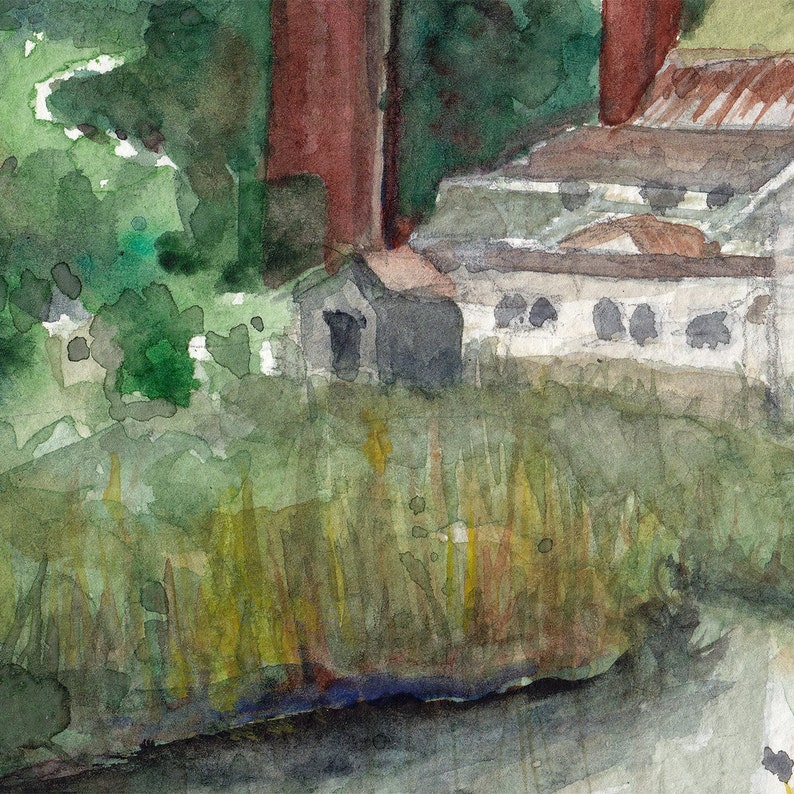 Americana Landscape - Amish Farm - Watercolor Art Print - Etsy