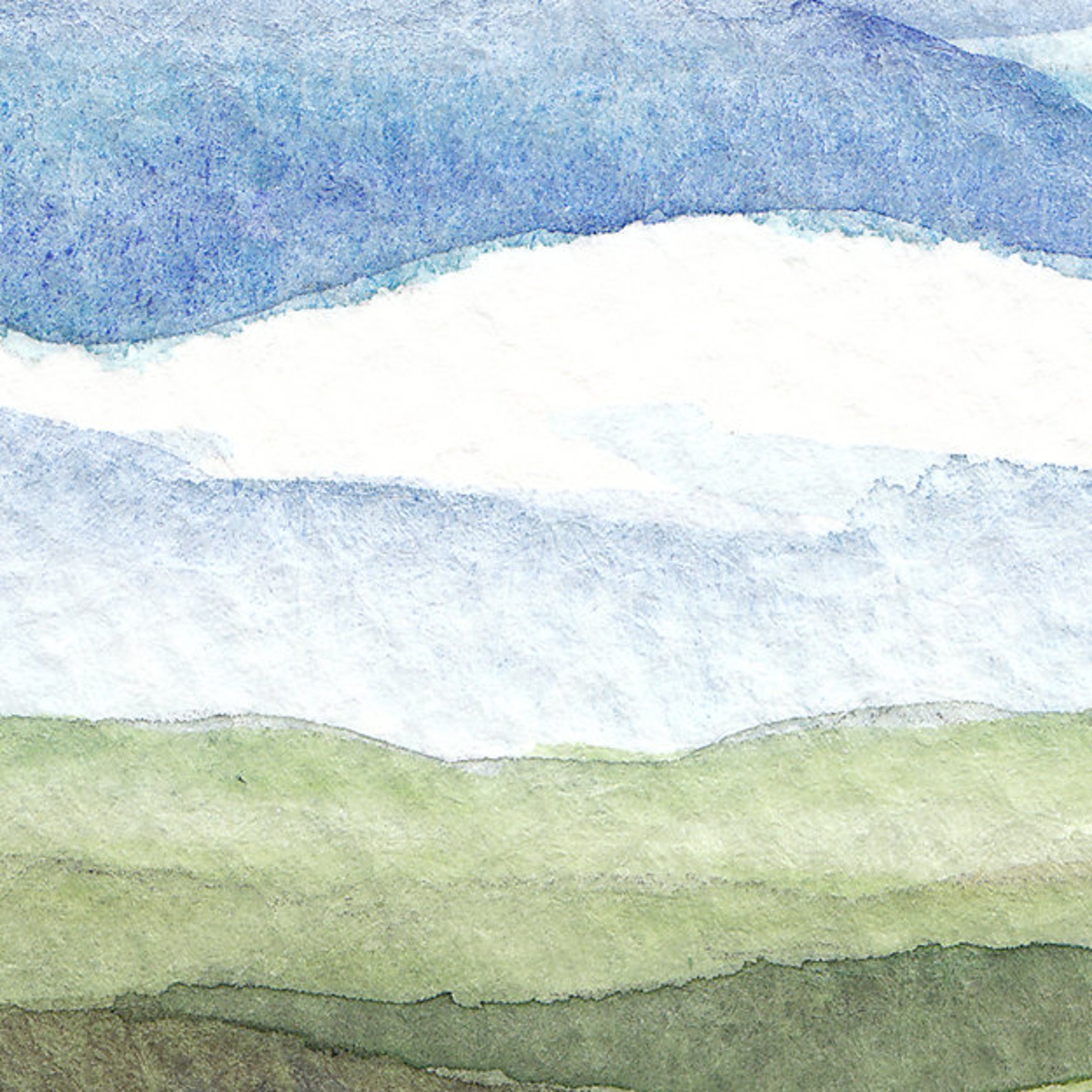 Watercolor Landscape- Flint Hills Pasture- Art Print - Etsy