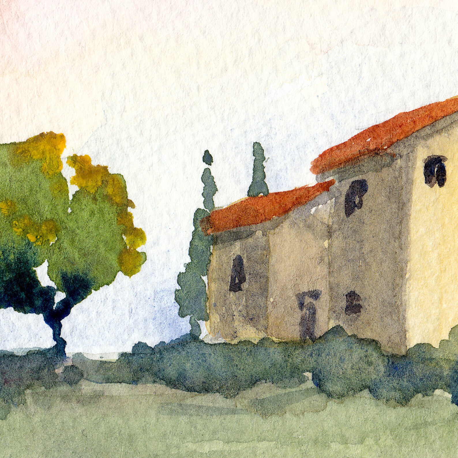 Italian Watercolor Landscape Tuscan Spring II Fine Art - Etsy Australia