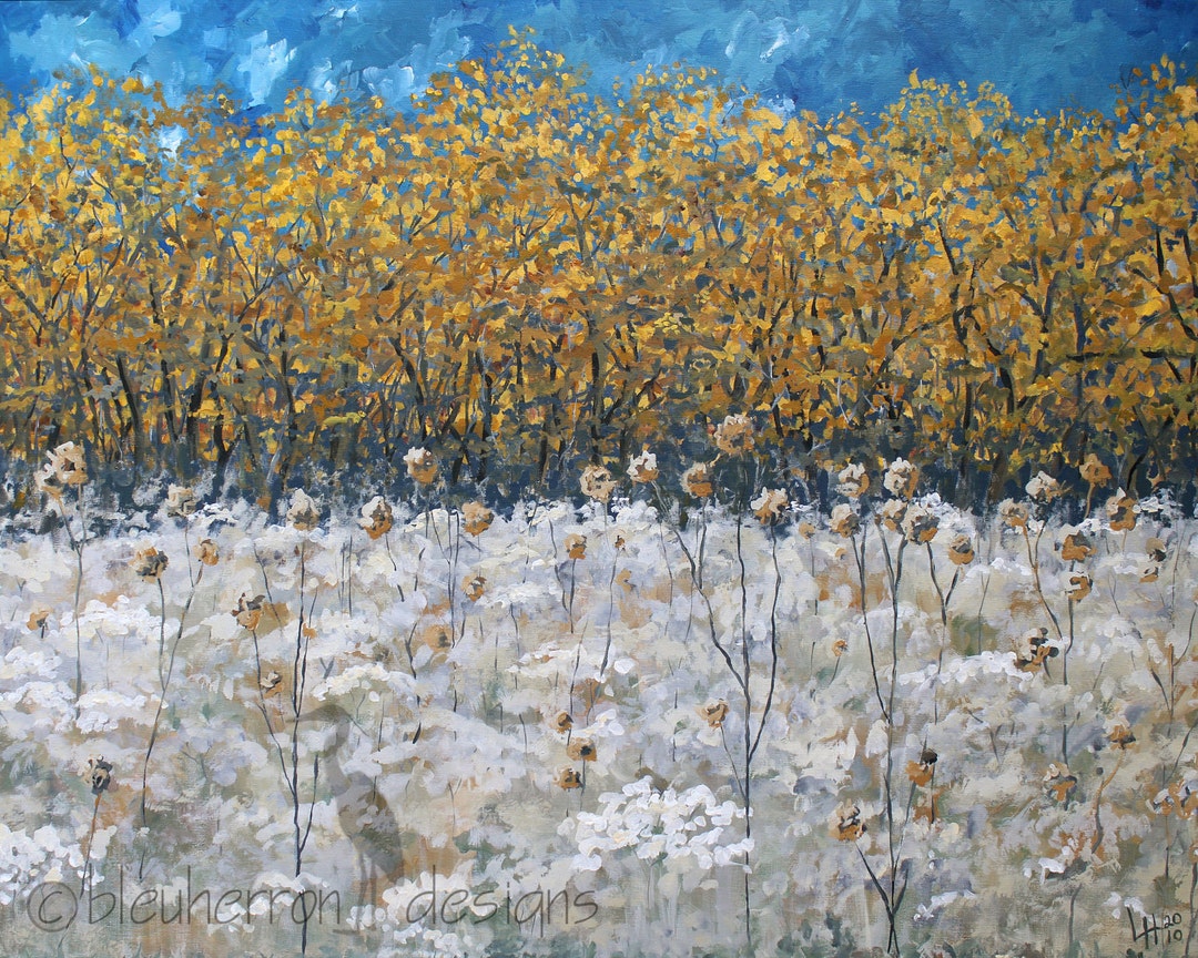 Prairie Painting - Dry Gold - Acrylic Painting Art Print - Etsy
