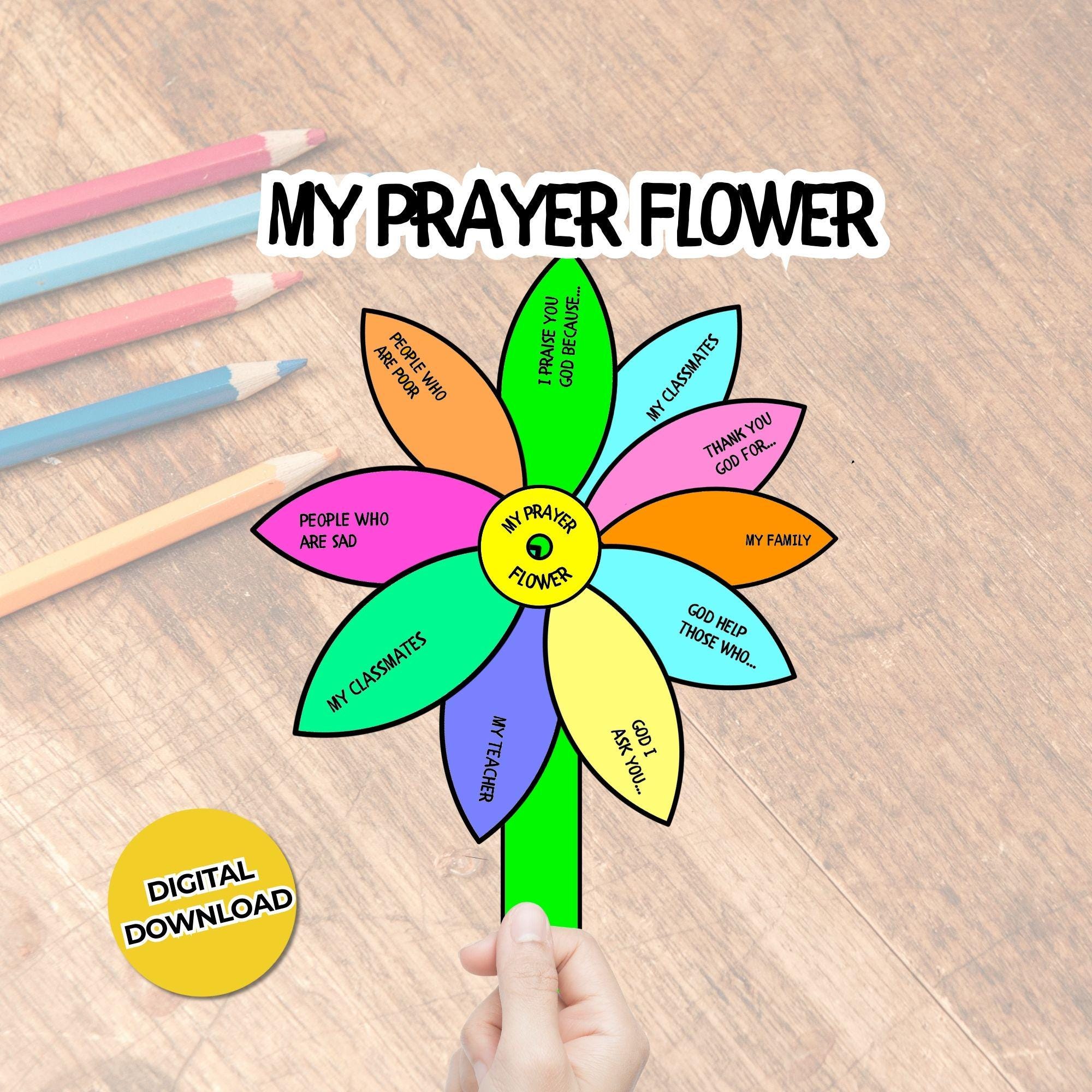 Prayer Flower Craft for Kids - Christian Printable Sunday School ...