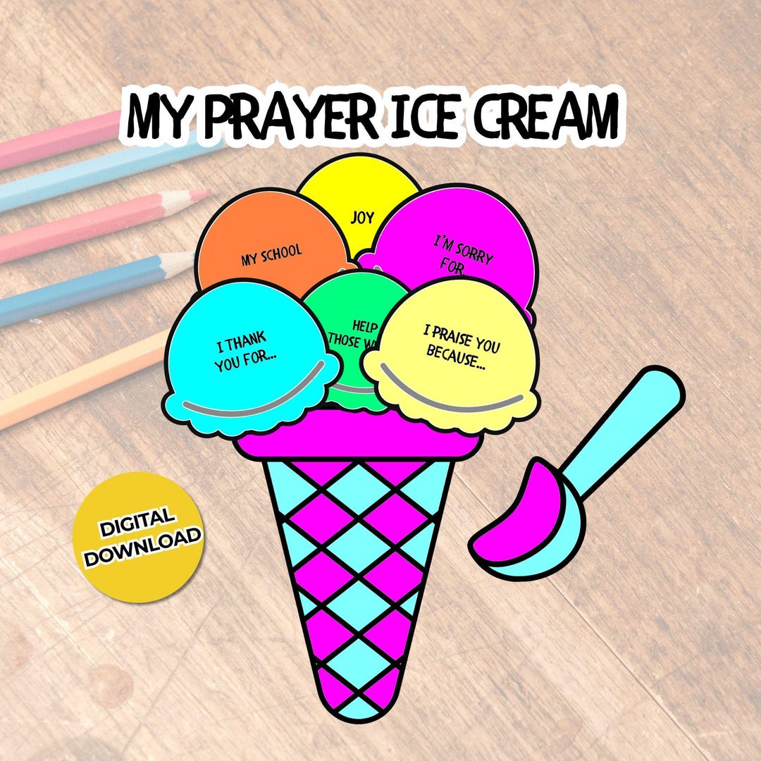 Prayer Ice Cream - Prayer Activity for Kids - Bible Craft - Christian ...