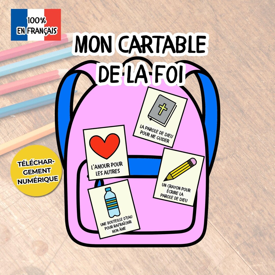 Cartable De Rentrée à Imprimer (EN FRANÇAIS) | Activité Chrétienne ...