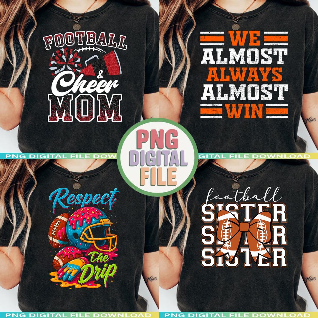 Football Drip PNG Bundle, Sister Cheer Cleveland T-shirt Design ...