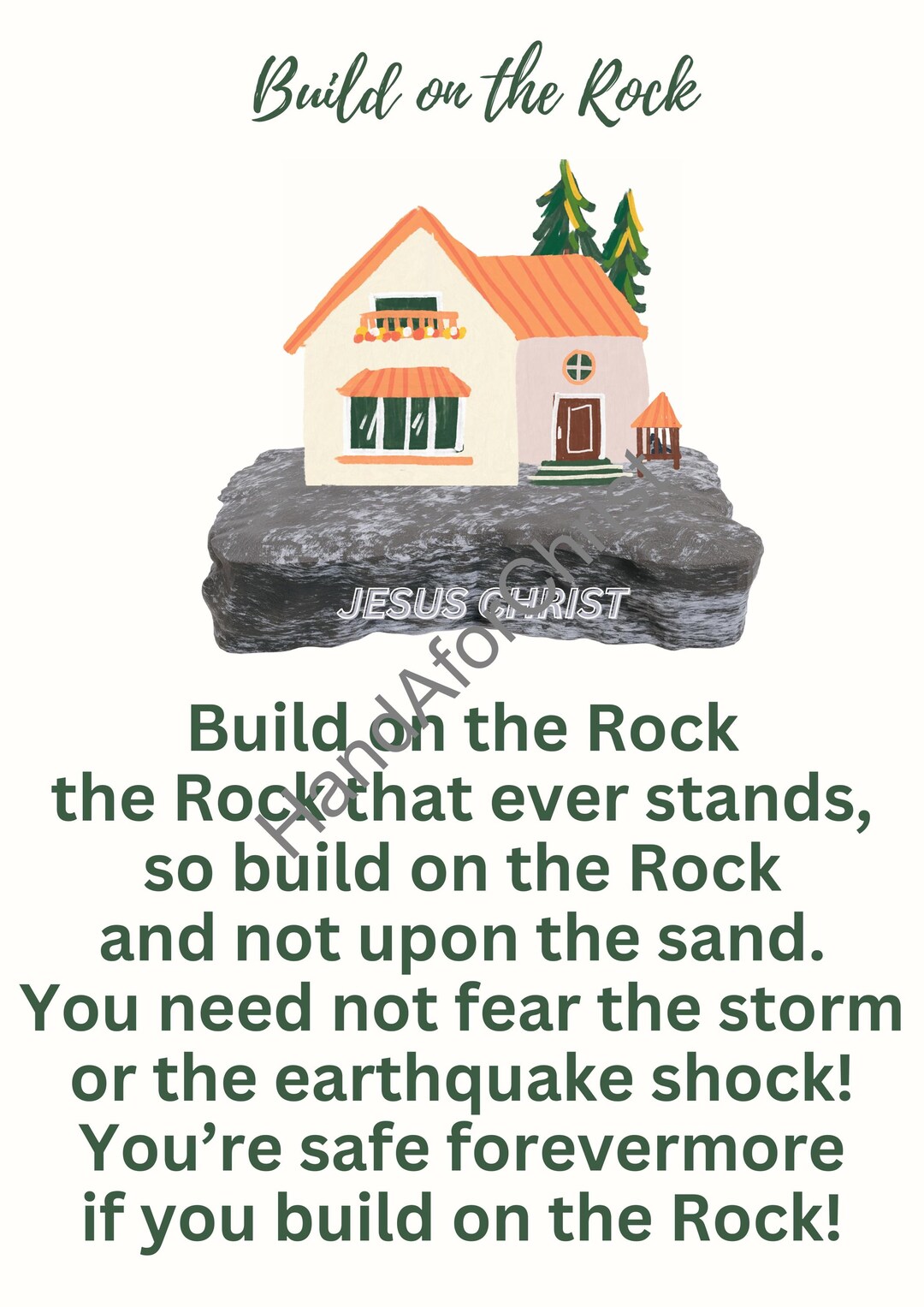 Build on the Rock - Sunday School Children's Christian Song - Etsy